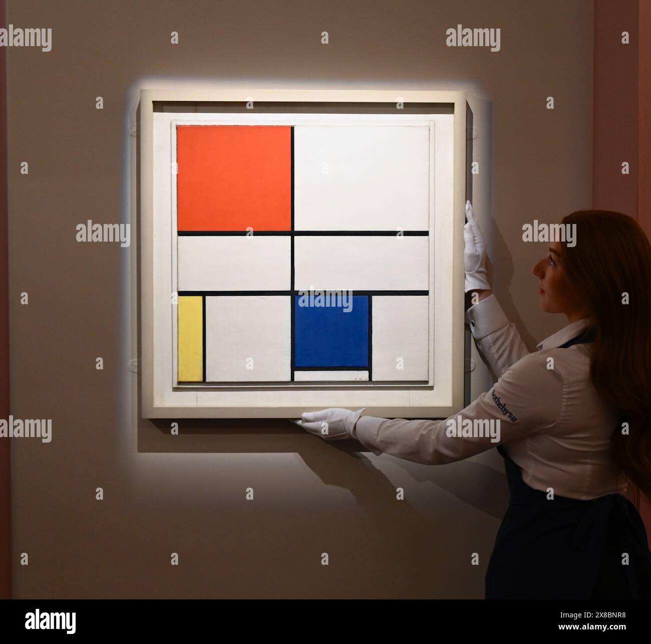 Piet Mondrian’s iconic 1935 painting Composition C (No.III) with Red, Yellow, and Blue is on ...