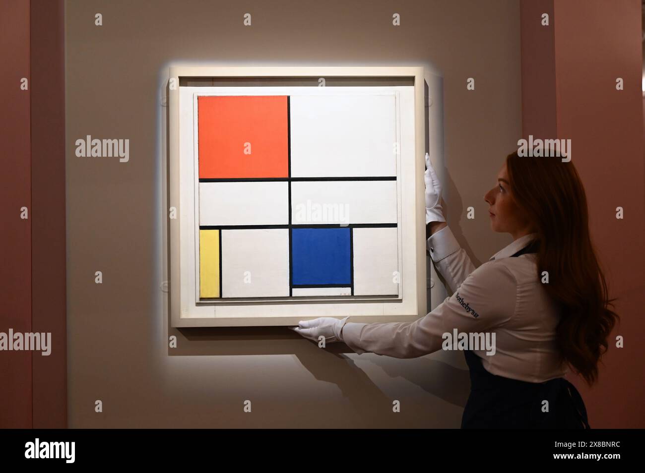 Piet Mondrian’s iconic 1935 painting Composition C (No.III) with Red ...