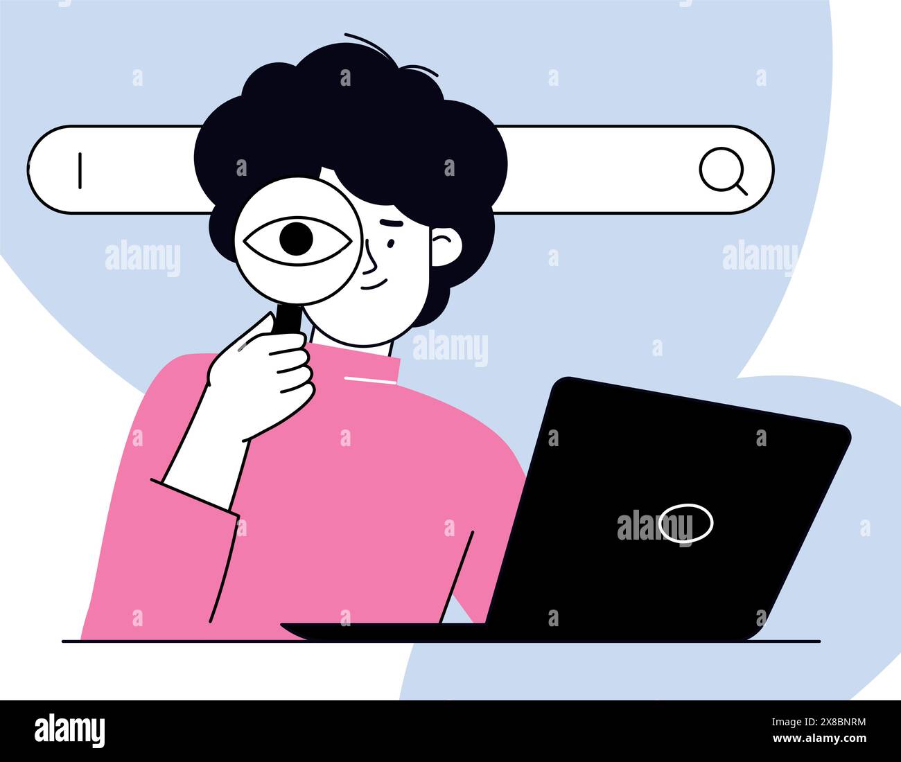 Information through magnifying glass Stock Vector Images - Alamy