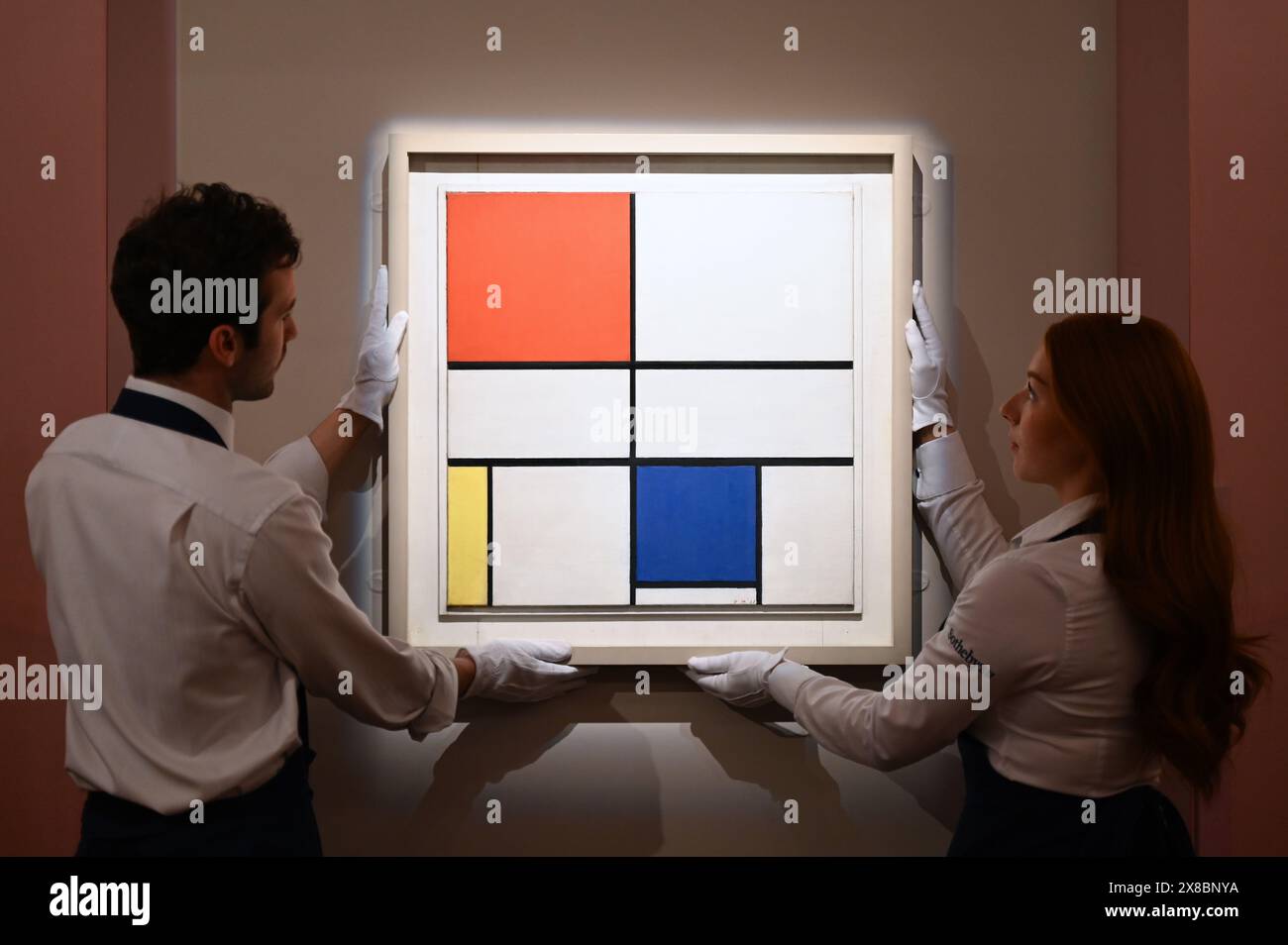 Piet Mondrian’s iconic 1935 painting Composition C (No.III) with Red ...