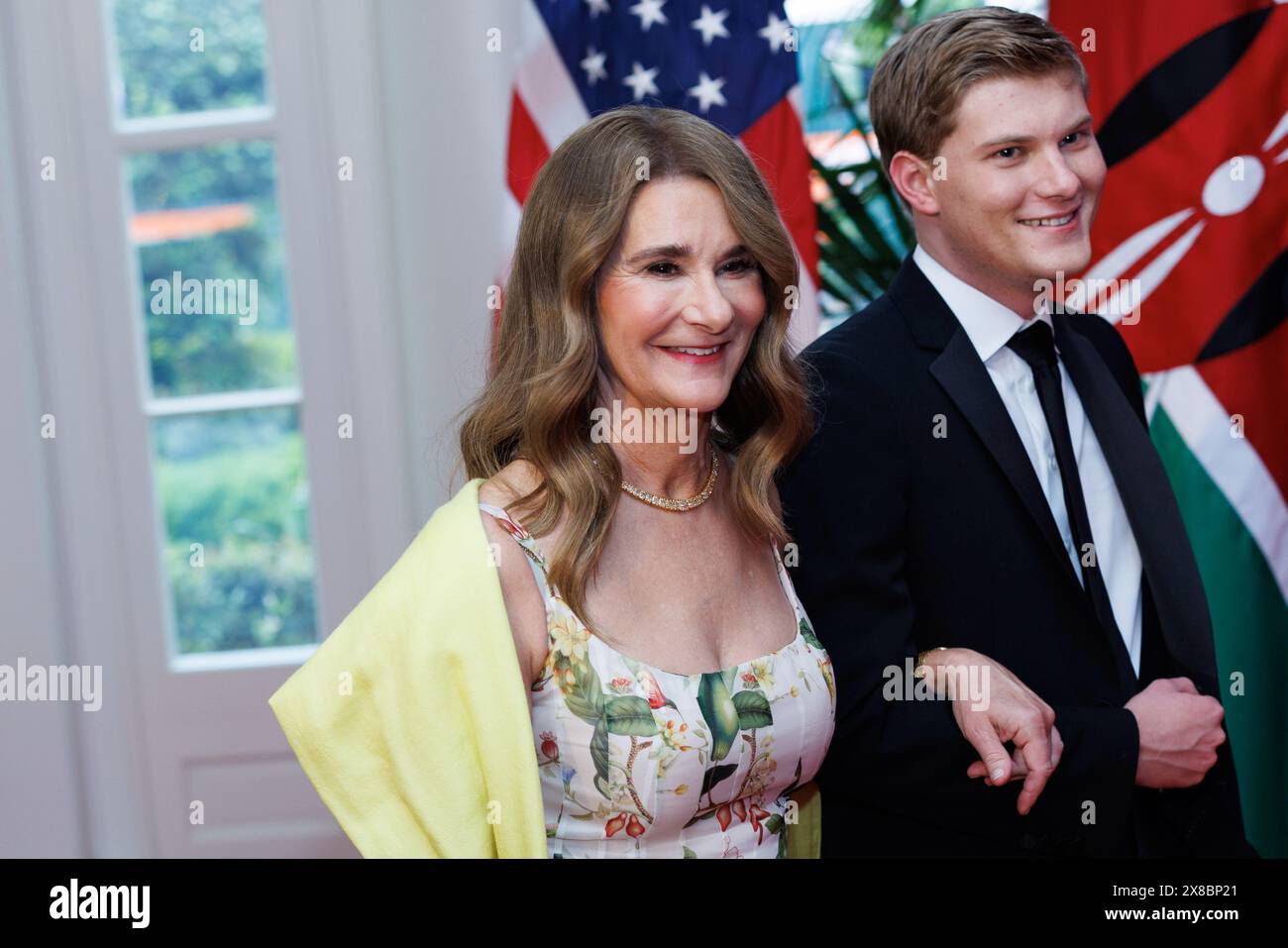 Melinda Gates and Rory Gates are seen in the Booksellers Room of the ...