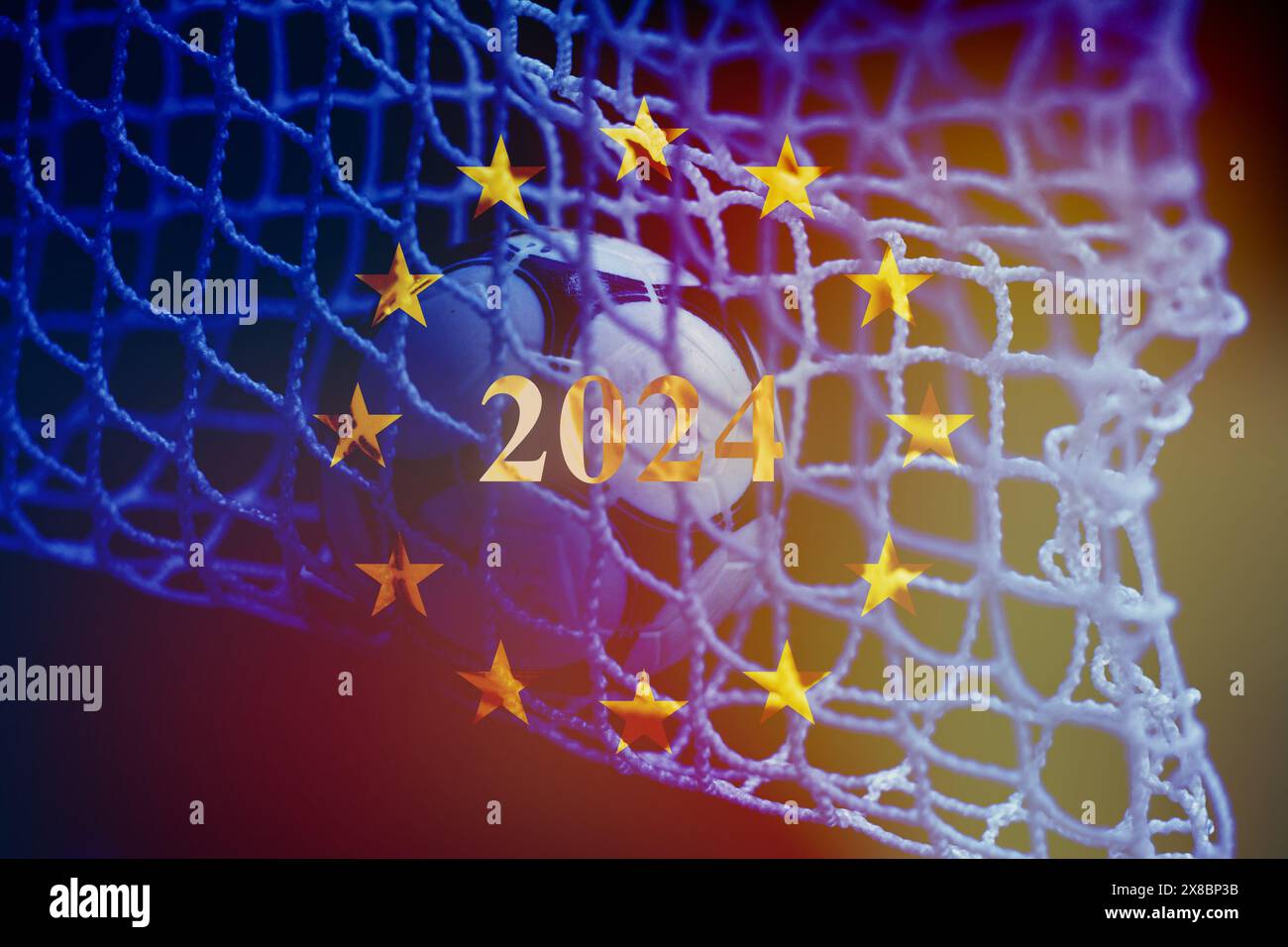 Football ball with the Euro Flag. Concept of European soccer cup 2024 ...