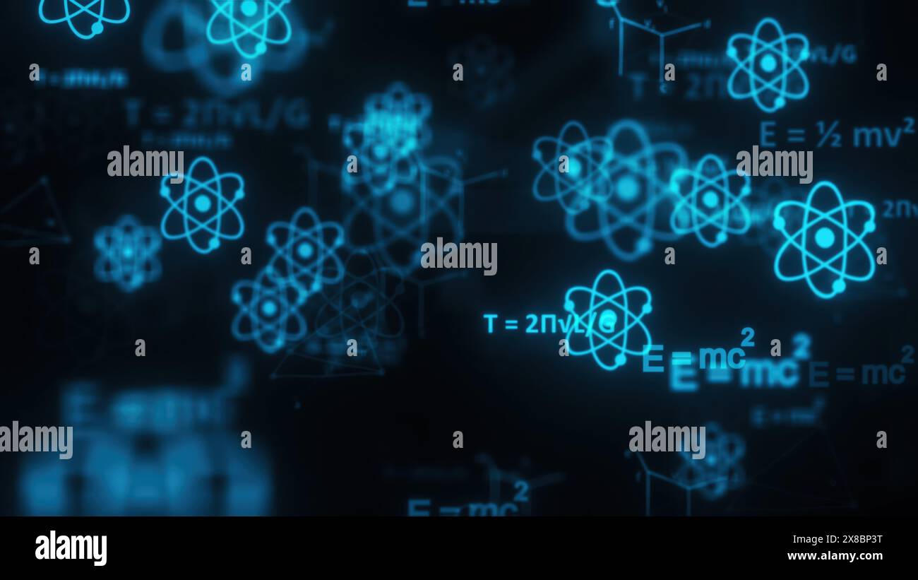 Blue physics formulas. Computer generated 3d render Stock Photo - Alamy
