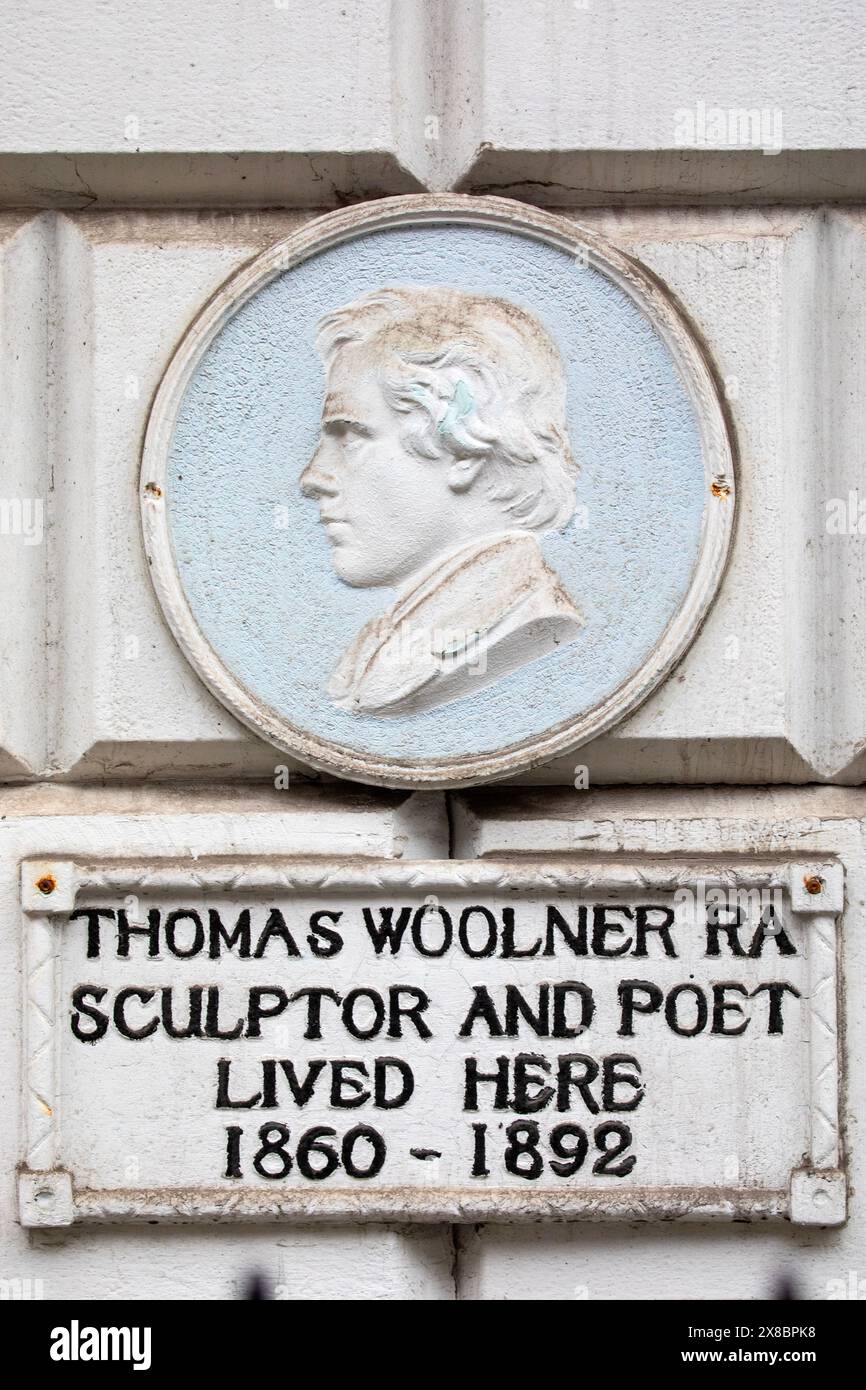 A sculptured plaque on Welbeck Street in London, marking where famous ...