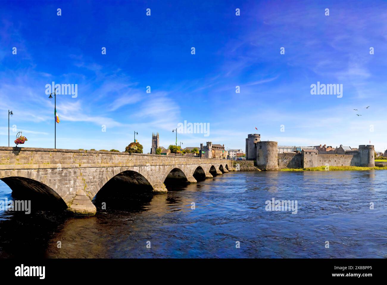 The 19th-century Thormond Bridge over the River Shannon in Limerick ...