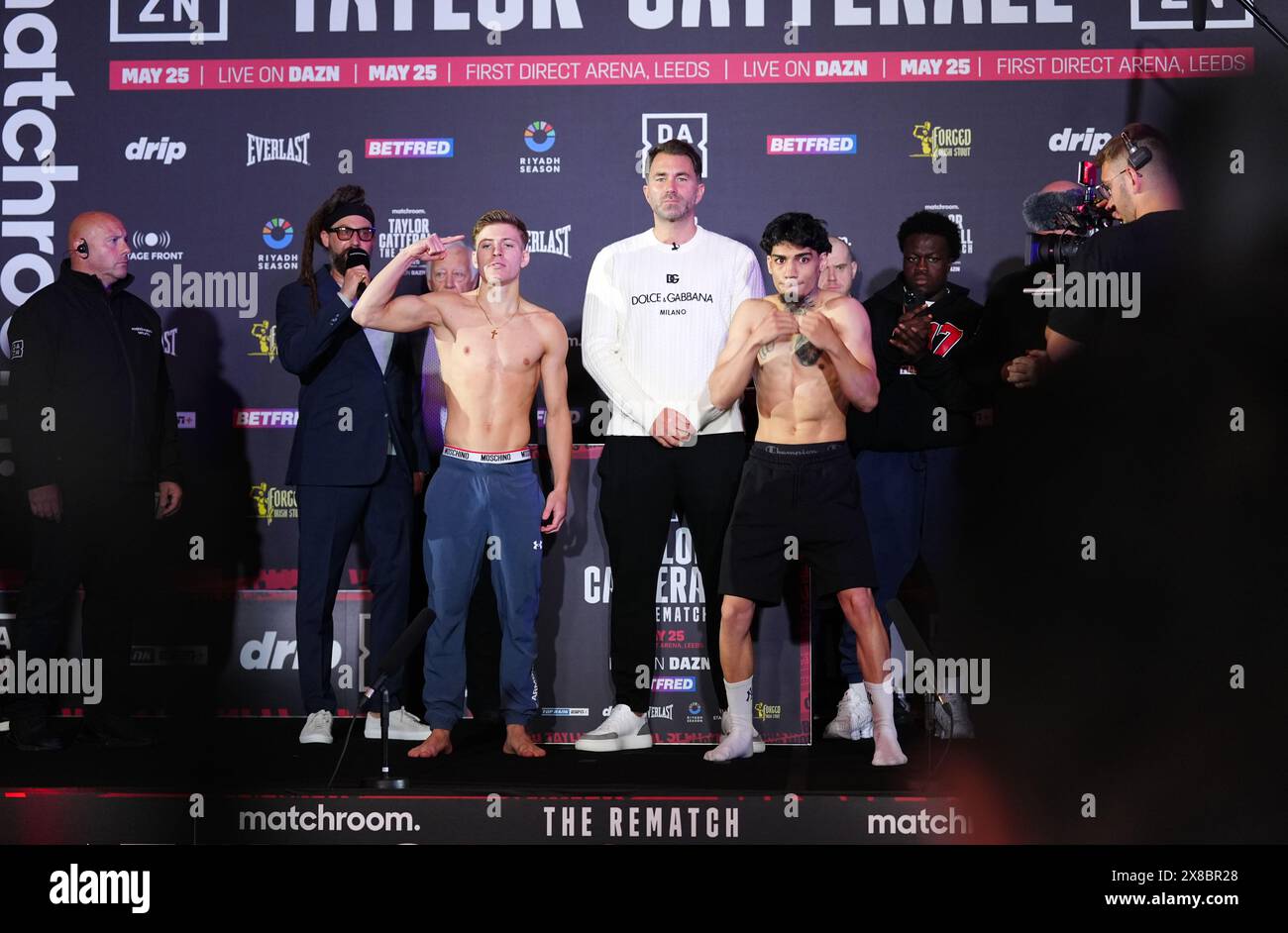 Giorgio Visioli and Sergio Odabai during the public weigh-in at the New ...