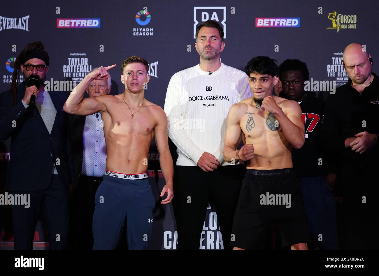 Giorgio Visioli and Sergio Odabai during the public weigh-in at the New ...