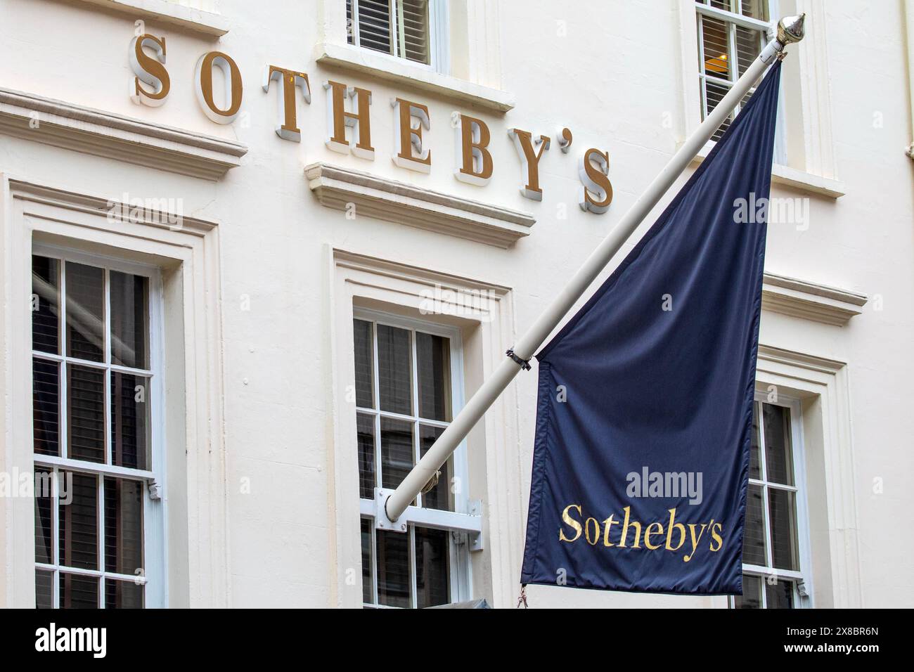 London, UK - March 18th 2024: The exterior of Sotheby’s auction house ...
