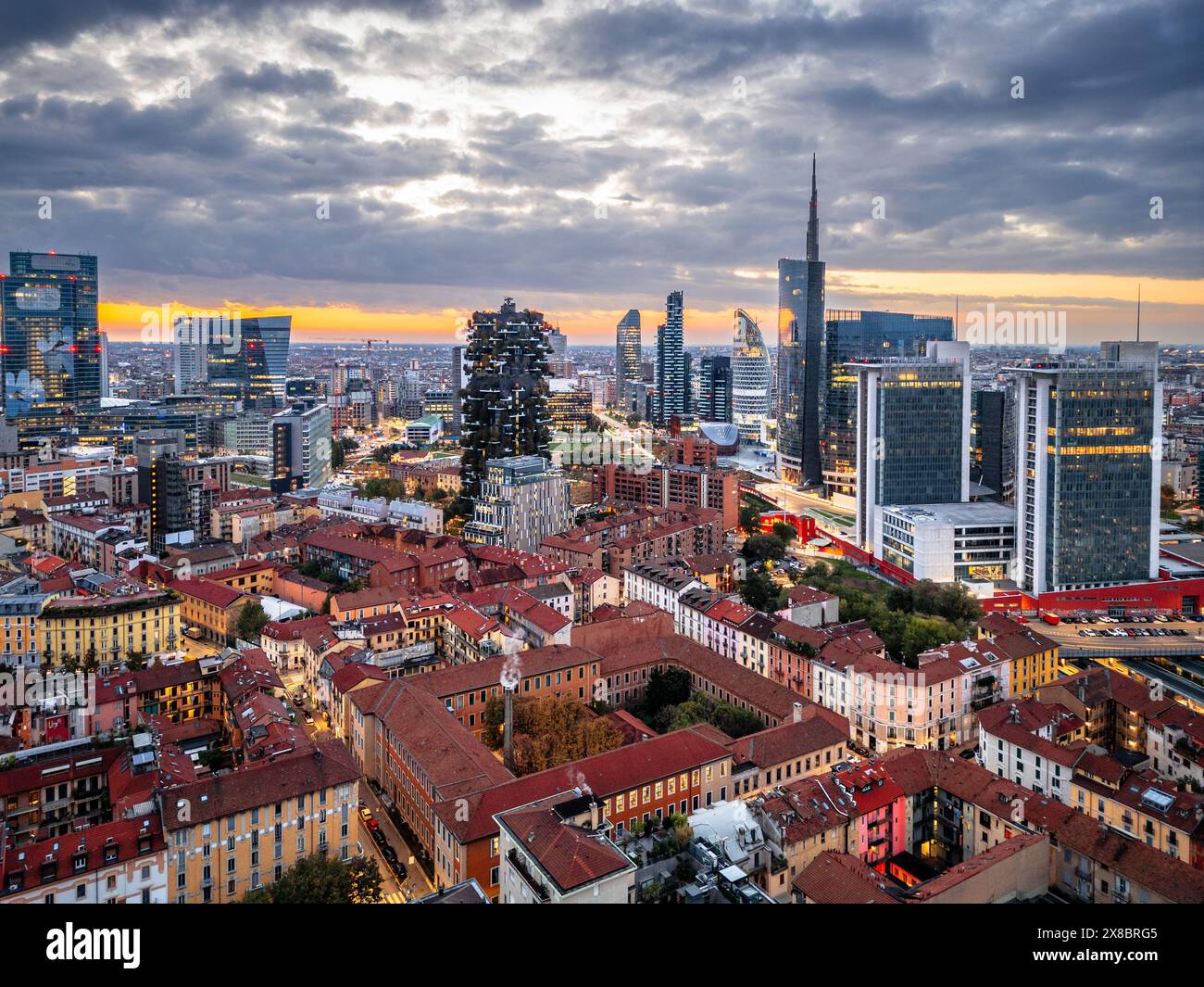 Milan, Italy financial district at dawn Stock Photo - Alamy