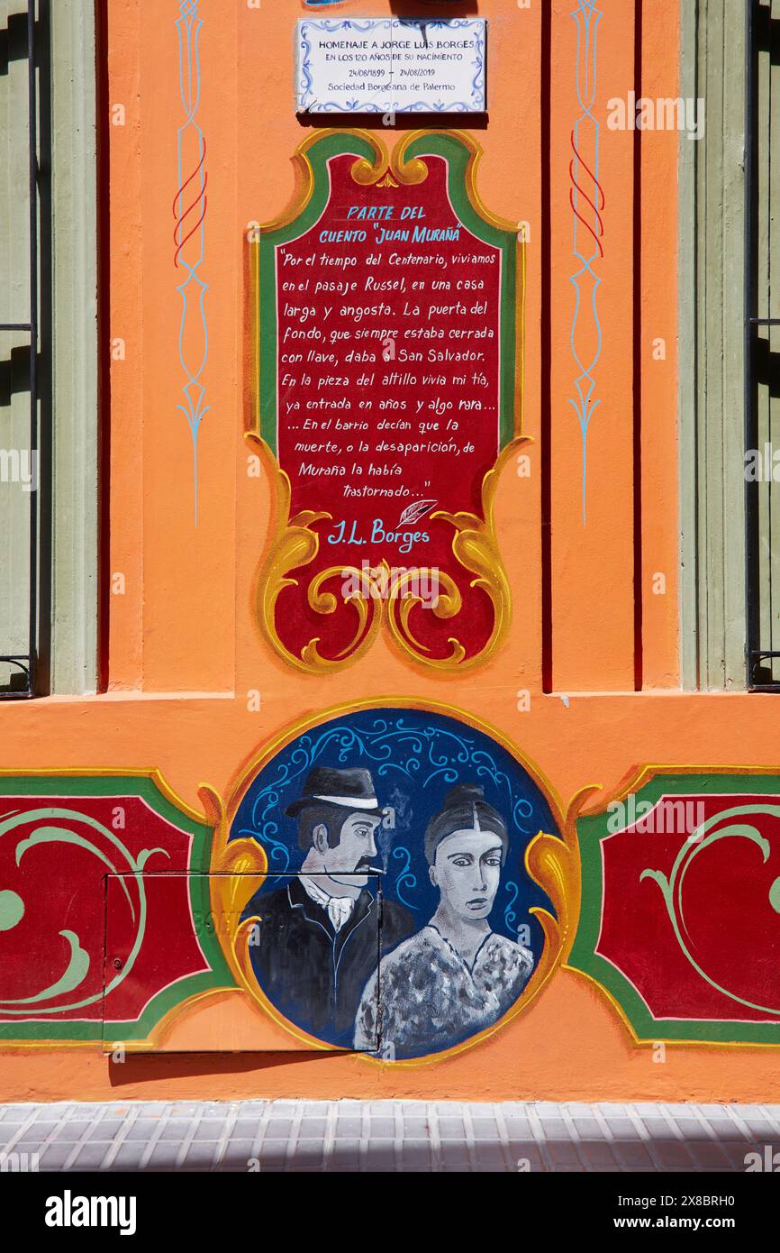 Fileteado art on a wall of a house in Palermo Soho, Buenos Aires ...