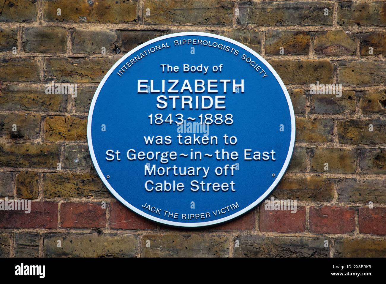 London, UK - April 3rd 2024: A blue plaque on Cable Street in London ...