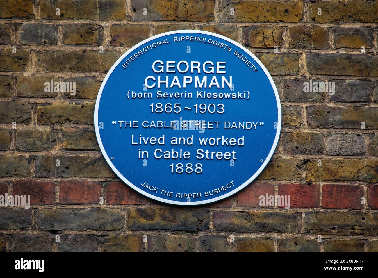 London, UK - April 3rd 2024: A blue plaque on Cable Street in London, UK, marking the street ...