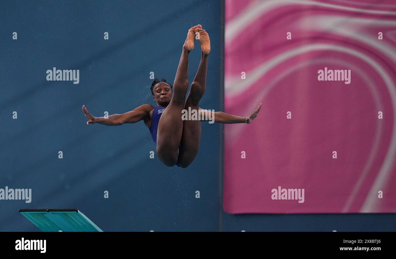 Desharne Bent-Ashmeil in action during the Womens 3m preliminary round ...