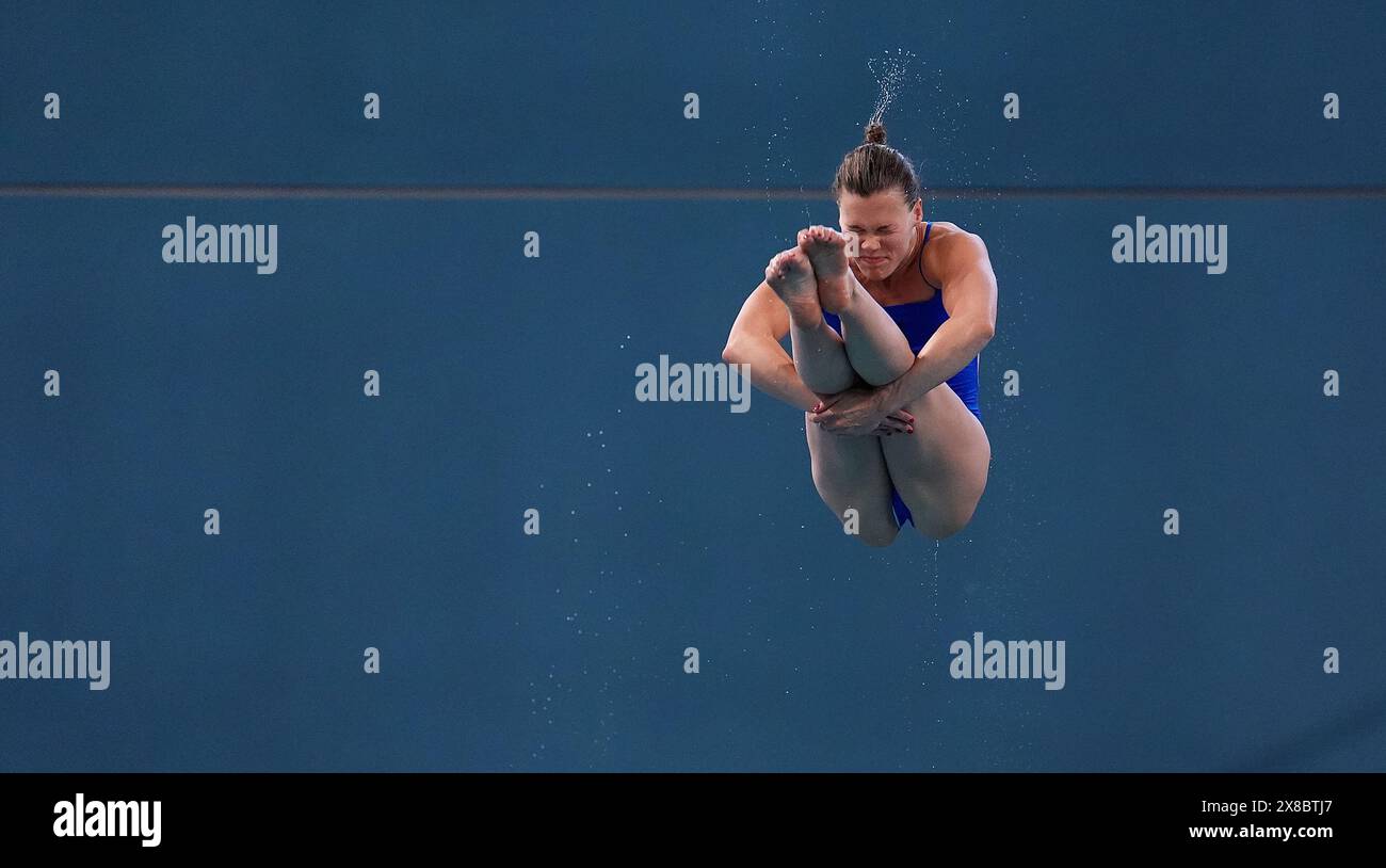 Grace Reid in action during the Womens 3m preliminary round, on day two ...