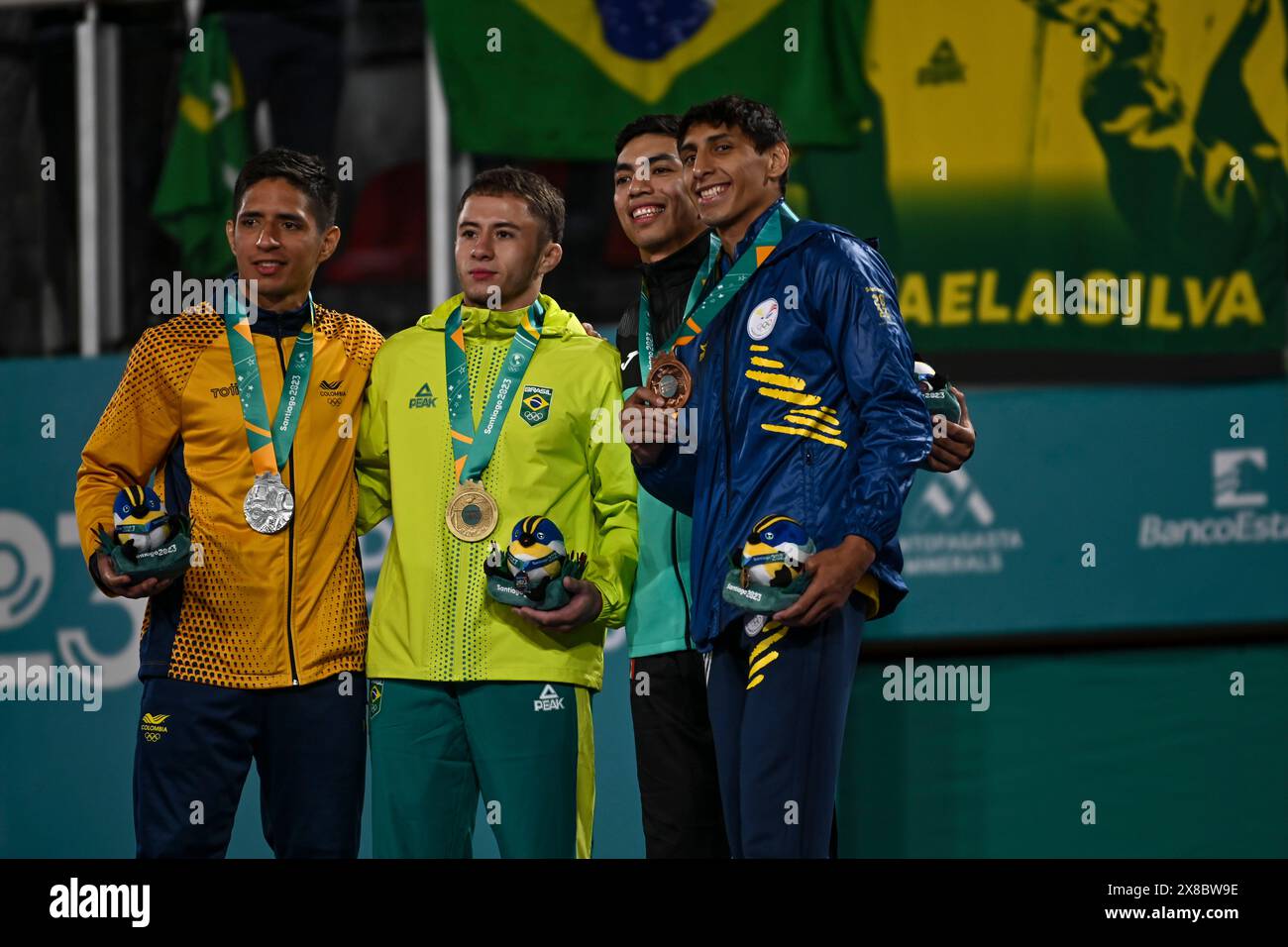 Santiago, Chile, October 28, 2023, Michel Augusto (BRA) gold Johan ...