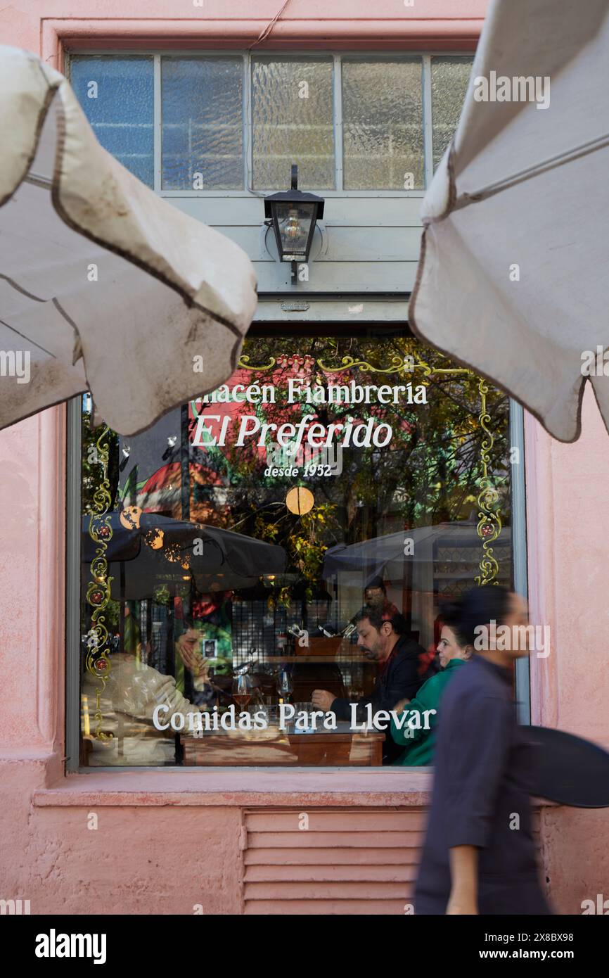 A window of the "El Preferido" restaurant and Notable Bar in Palermo ...