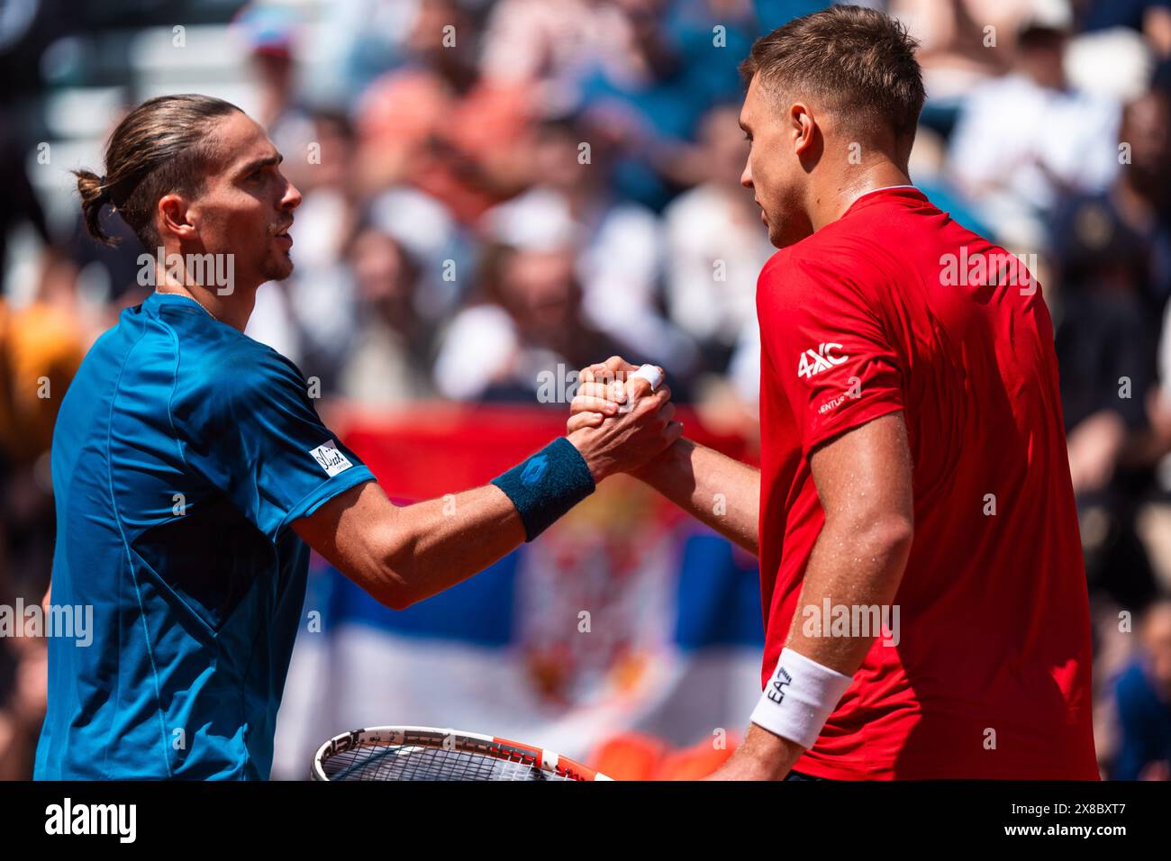 Hamad MEDJEDOVIC (SRB) and Geoffrey BLANCANEAUX (FRA) during the Roland-Garros 2024, ATP and WTA ...