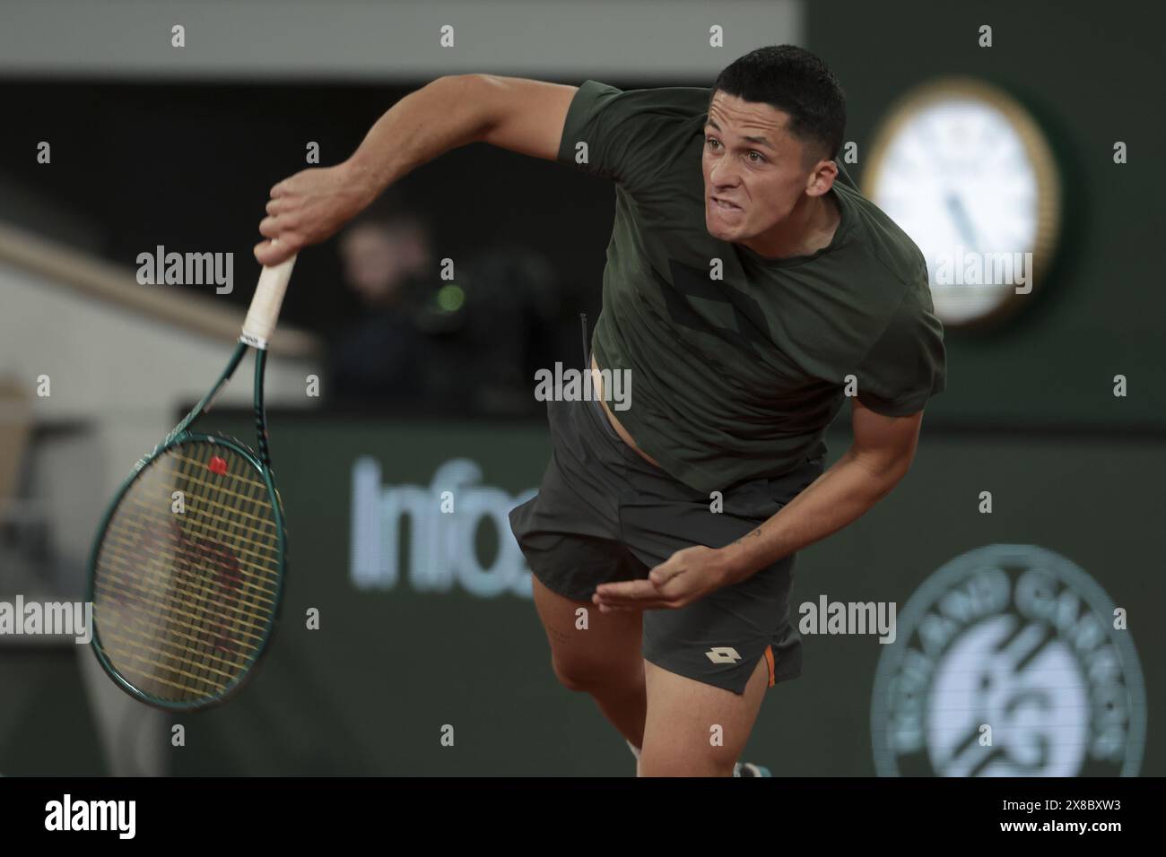 Harold Mayot of France practicing ahead of the 2024 French Open, Roland ...