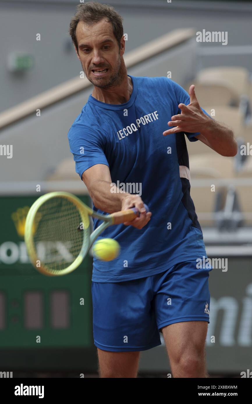 Richard Gasquet of France practicing ahead of the 2024 French Open ...