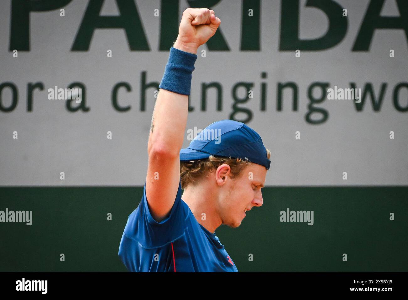 Jesper DE JONG of Netherlands celebrates his point during fifth ...
