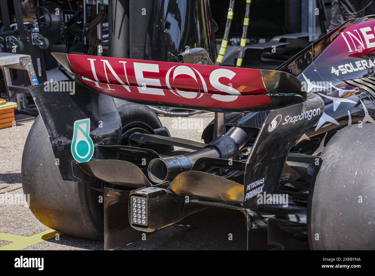 Mercedes AMG F1 Team W15, mechanical detail, rear wing during the ...