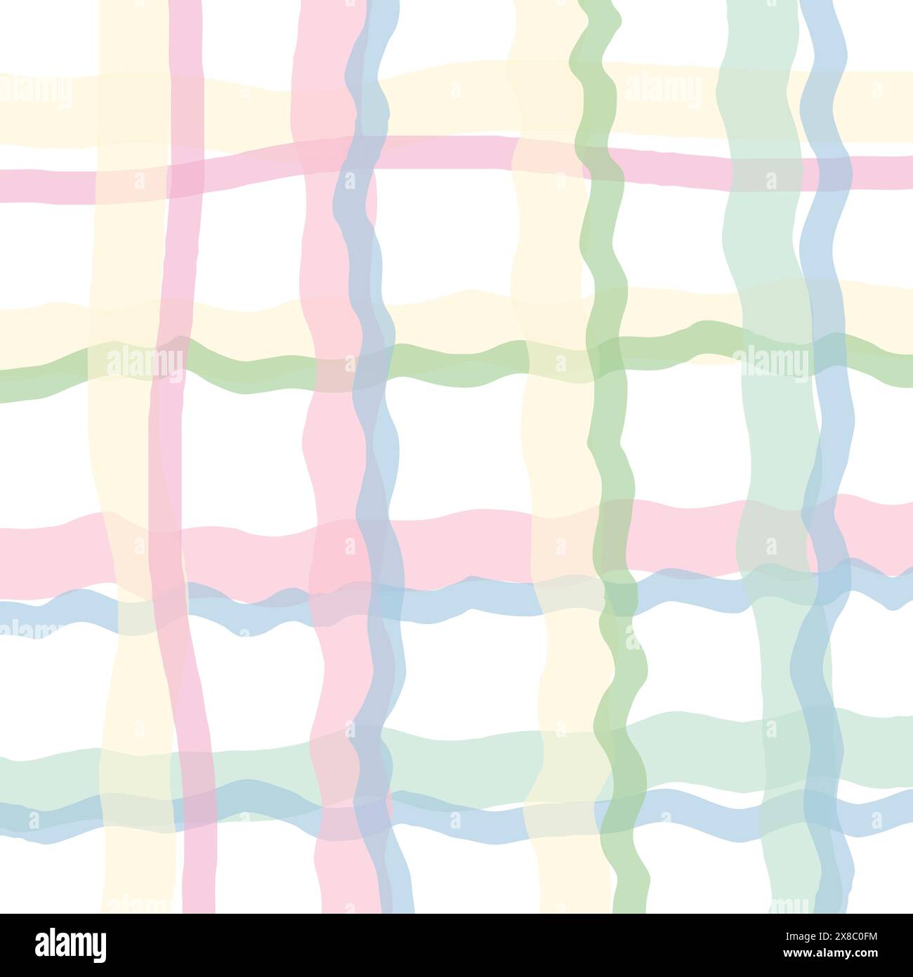 Vector hand drawn cute checkered pattern. pastel cottagecore Doodle ...