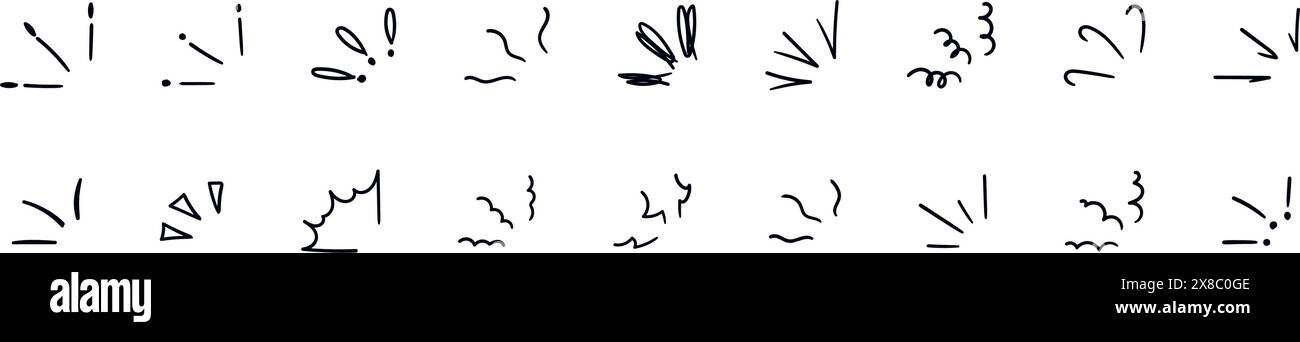 Comic element with manga effect and action lines. Angry cartoon doodle ...