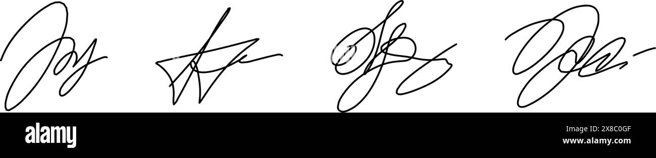 Hand drawn fake autograph with scribble pen strokes. Handwritten ...
