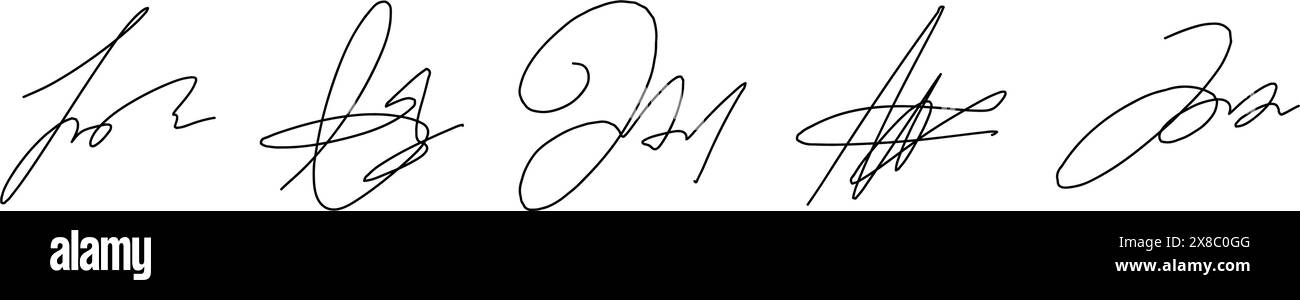 Hand drawn fake autograph with scribble pen strokes. Handwritten ...