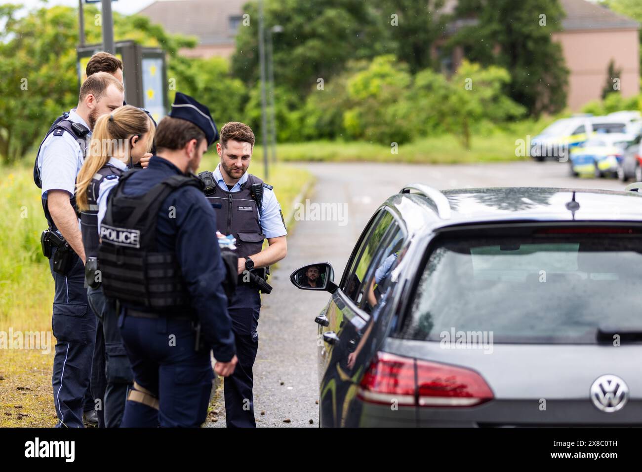 24 May 2024, France, Straßburg: A car is parked in a parking lot ...