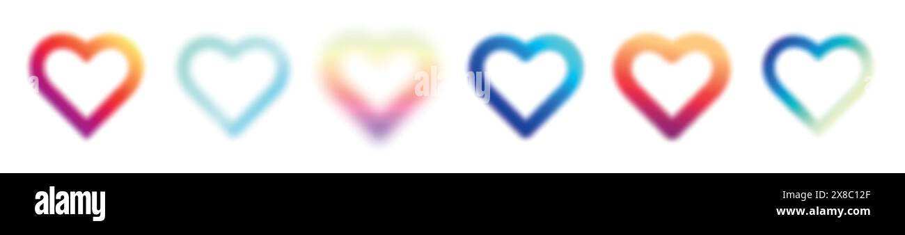 Pink heart with gradient and aura blur effect. Y2K element with 3D ...