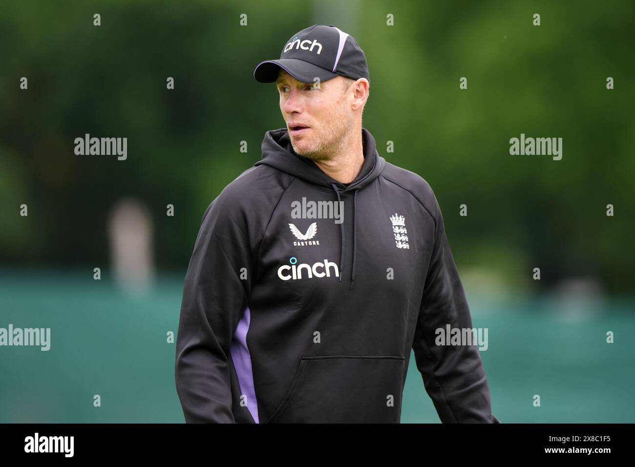 England coach Freddie Flintoff during a nets session at Edgbaston ...