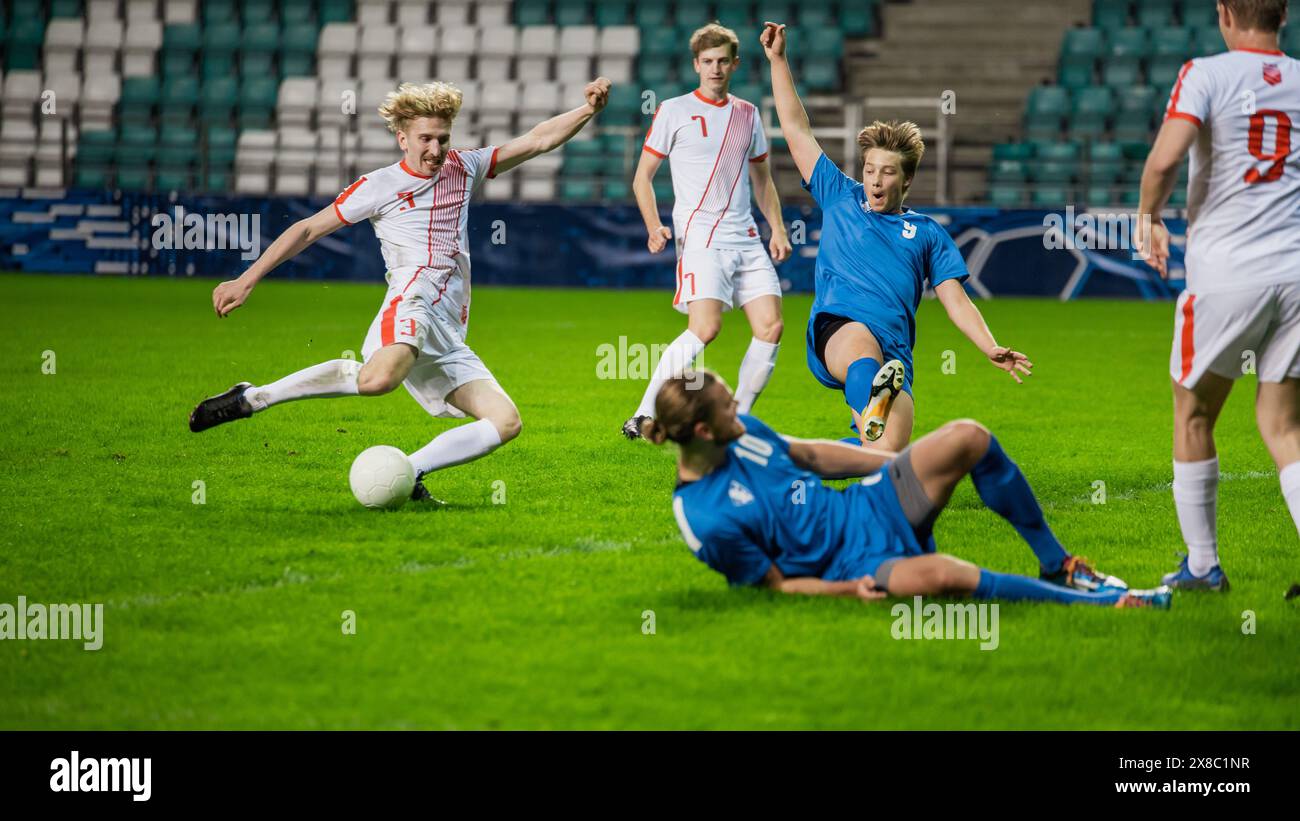 Professional Soccer Football Match Championship: White Team Players ...