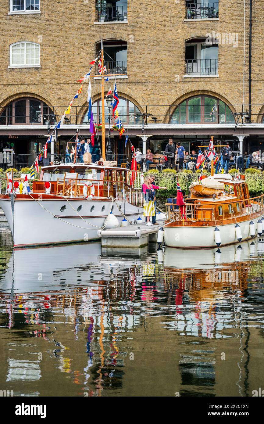 London, UK. 24 May 2024. Dunkirk 'Little Ships' moored at St Katharine ...