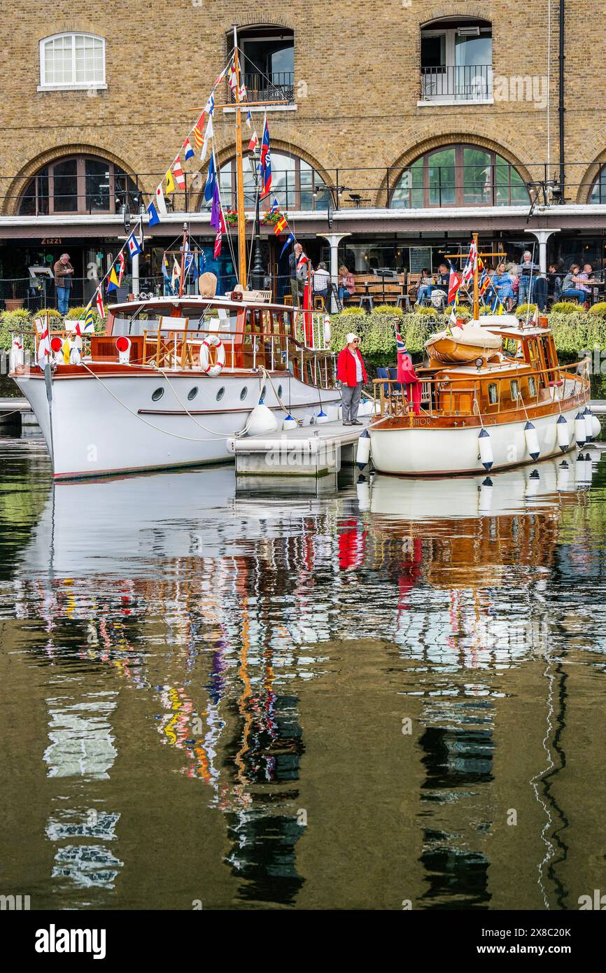 London, UK. 24 May 2024. Dunkirk 'Little Ships' moored at St Katharine ...