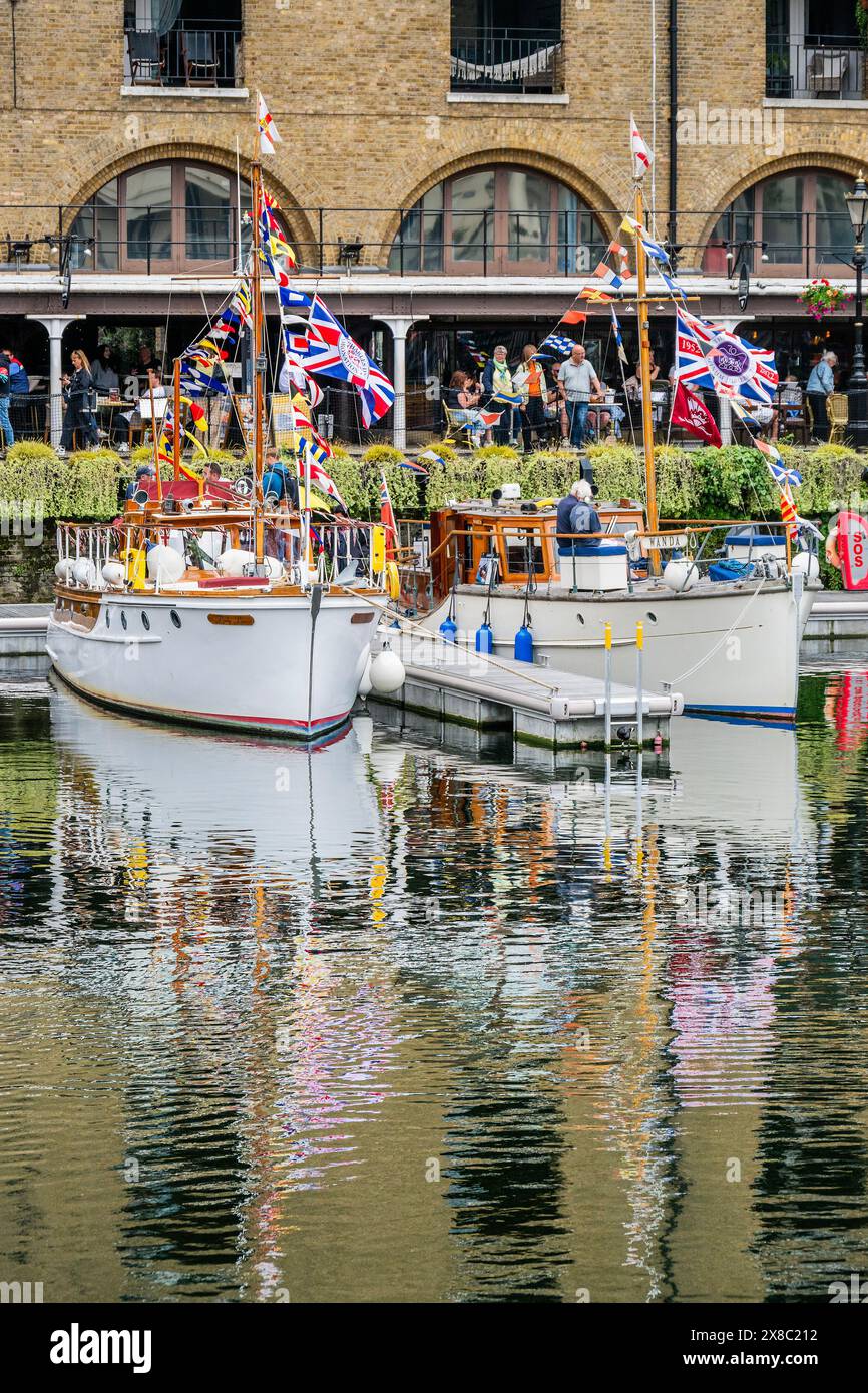 London, UK. 24 May 2024. Dunkirk 'Little Ships' moored at St Katharine ...