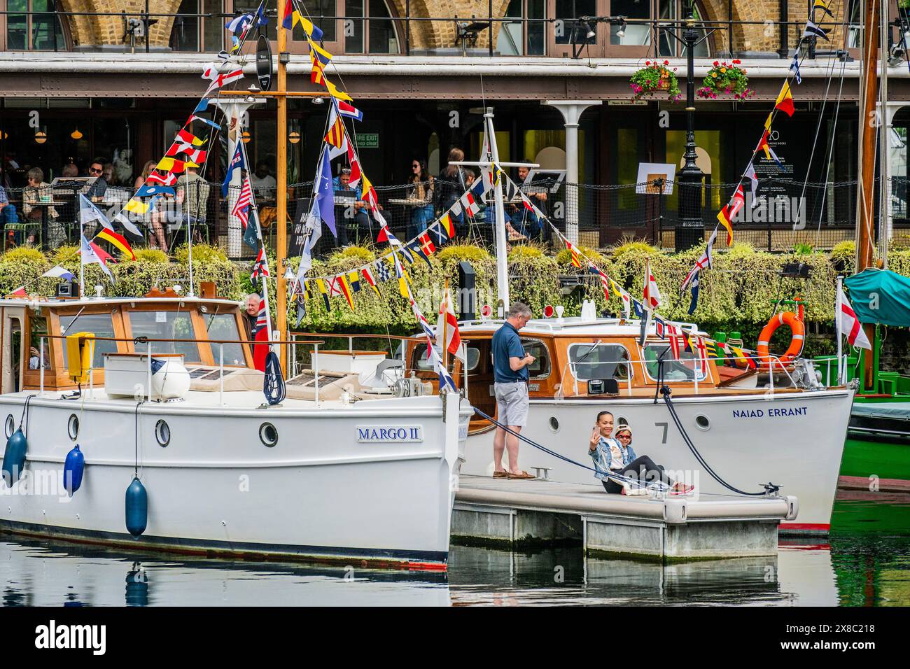 London, UK. 24 May 2024. Dunkirk 'Little Ships' moored at St Katharine ...