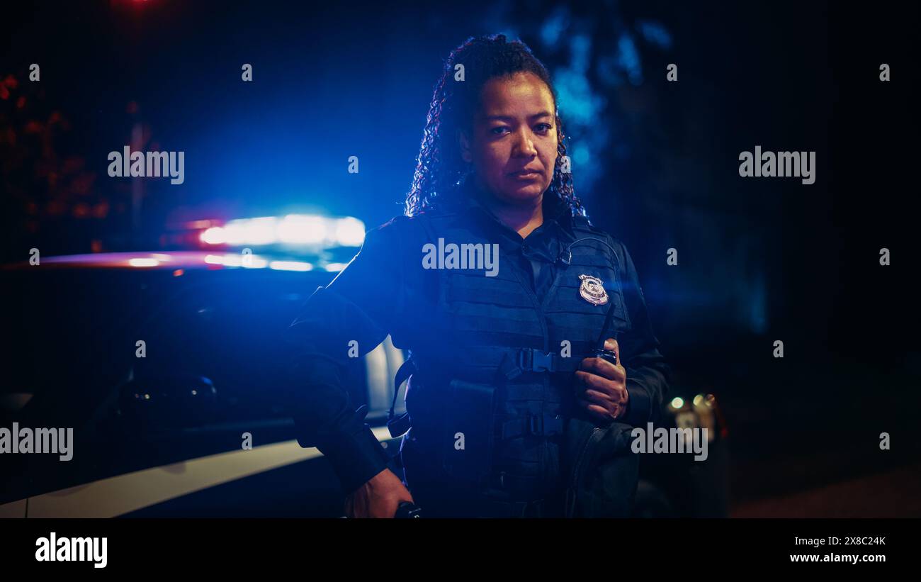 Professional Black Female Police Officer Looking At The Camera