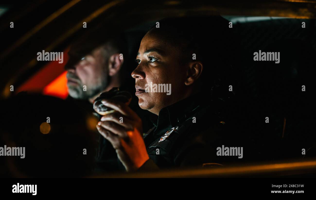 Close Up: Surprised Black Female Cop Witnessing a Crime During her ...