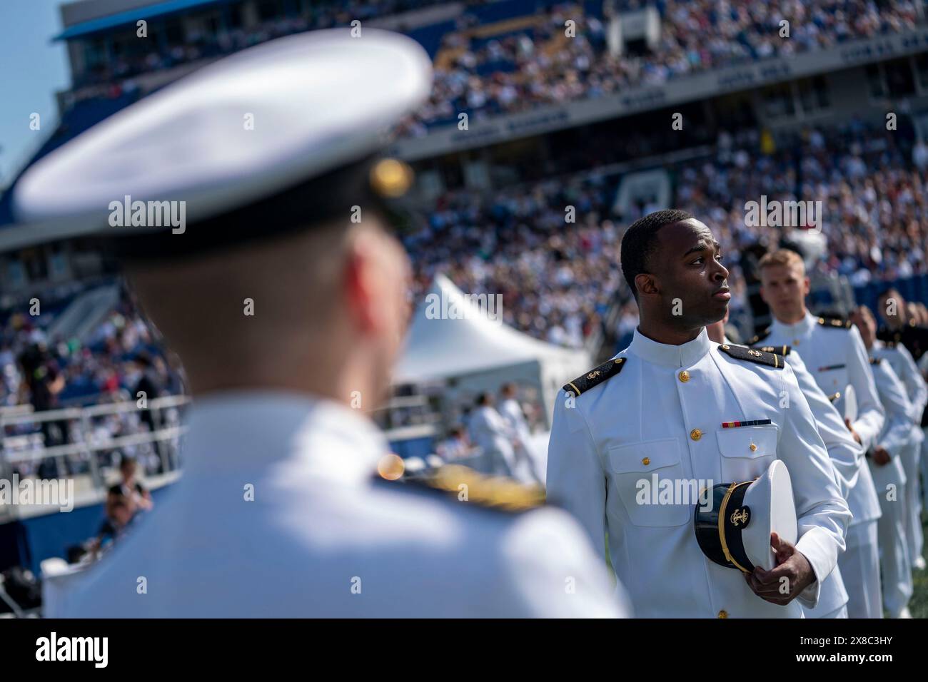 Annapolis, United States. 24th May, 2024. Midshipmen arrive for the ...