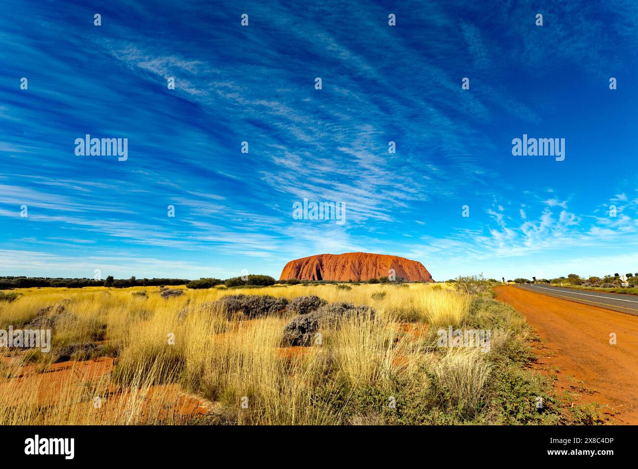 Wide-angle view of Uluru, as viewed from inside the Uluru–kata tjuta ...
