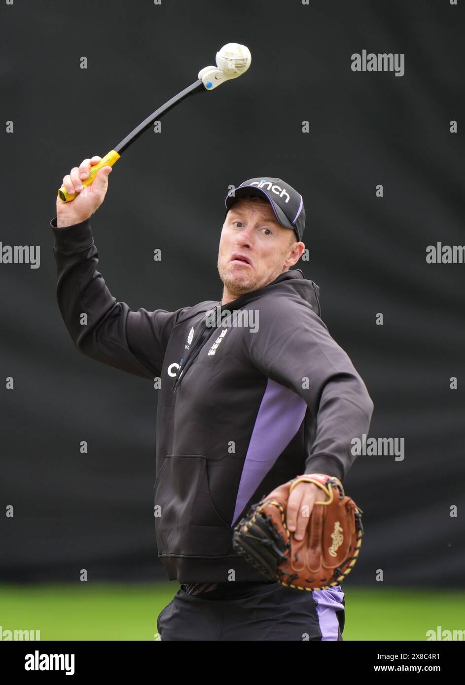 England coach Freddie Flintoff during a nets session at Edgbaston ...
