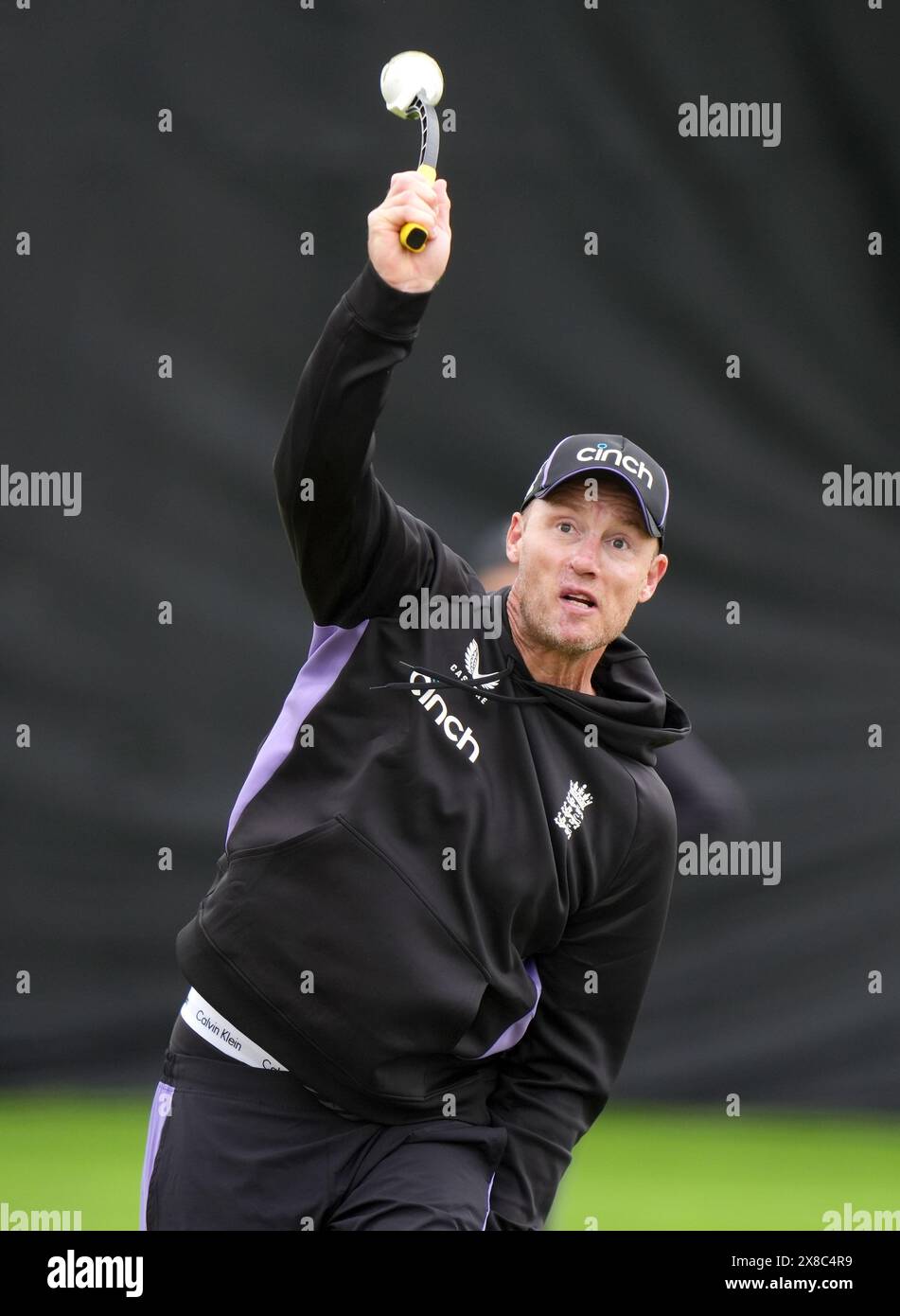 England coach Freddie Flintoff during a nets session at Edgbaston ...