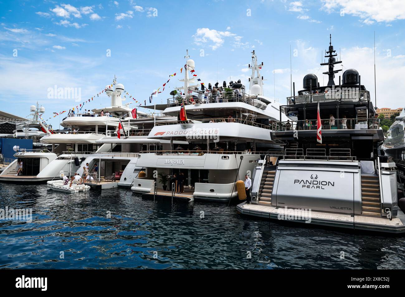 The paddock club VIP guests yacht in the port during the Formula 1 ...