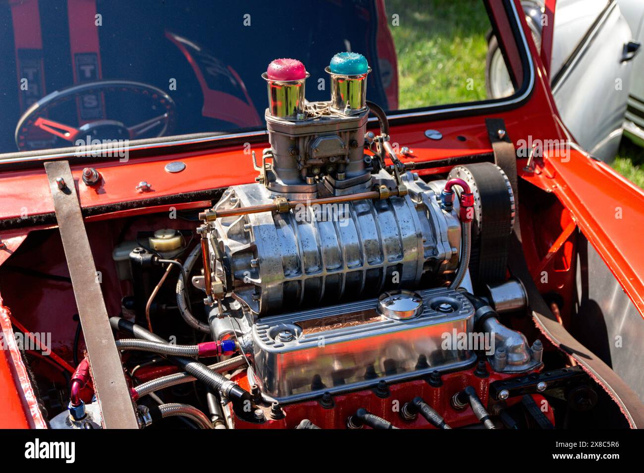 Mini Cooper engine. Lytham Hall Classic Car Show 2024 Stock Photo - Alamy
