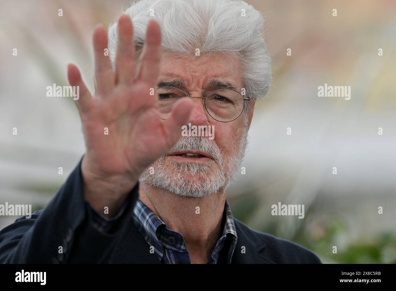 George Lucas attending a photocall during the 77th Cannes Film Festival ...