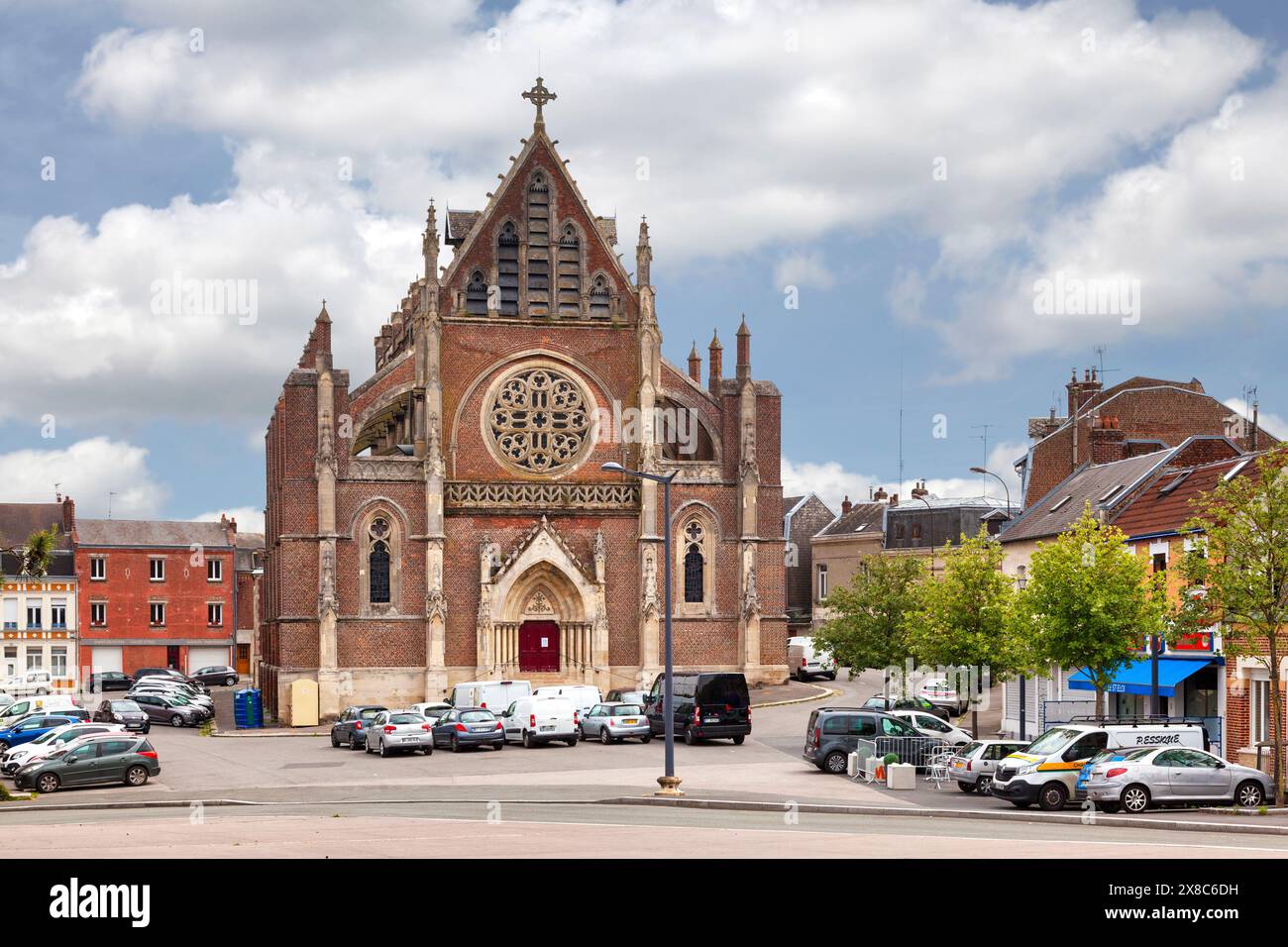 Saint-Quentin, France - June 10 2020: The Saint-Éloi church is a neo ...
