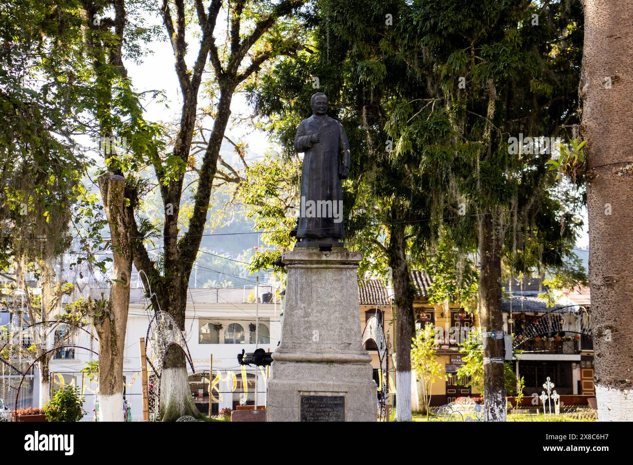 SALAMINA, COLOMBIA - JANUARY 14, 2024: Central square of the heritage ...