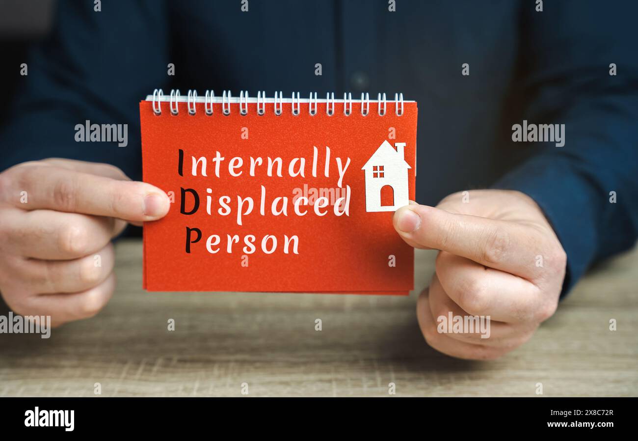 IDP Internally displaced person concept. People who has been forced to ...