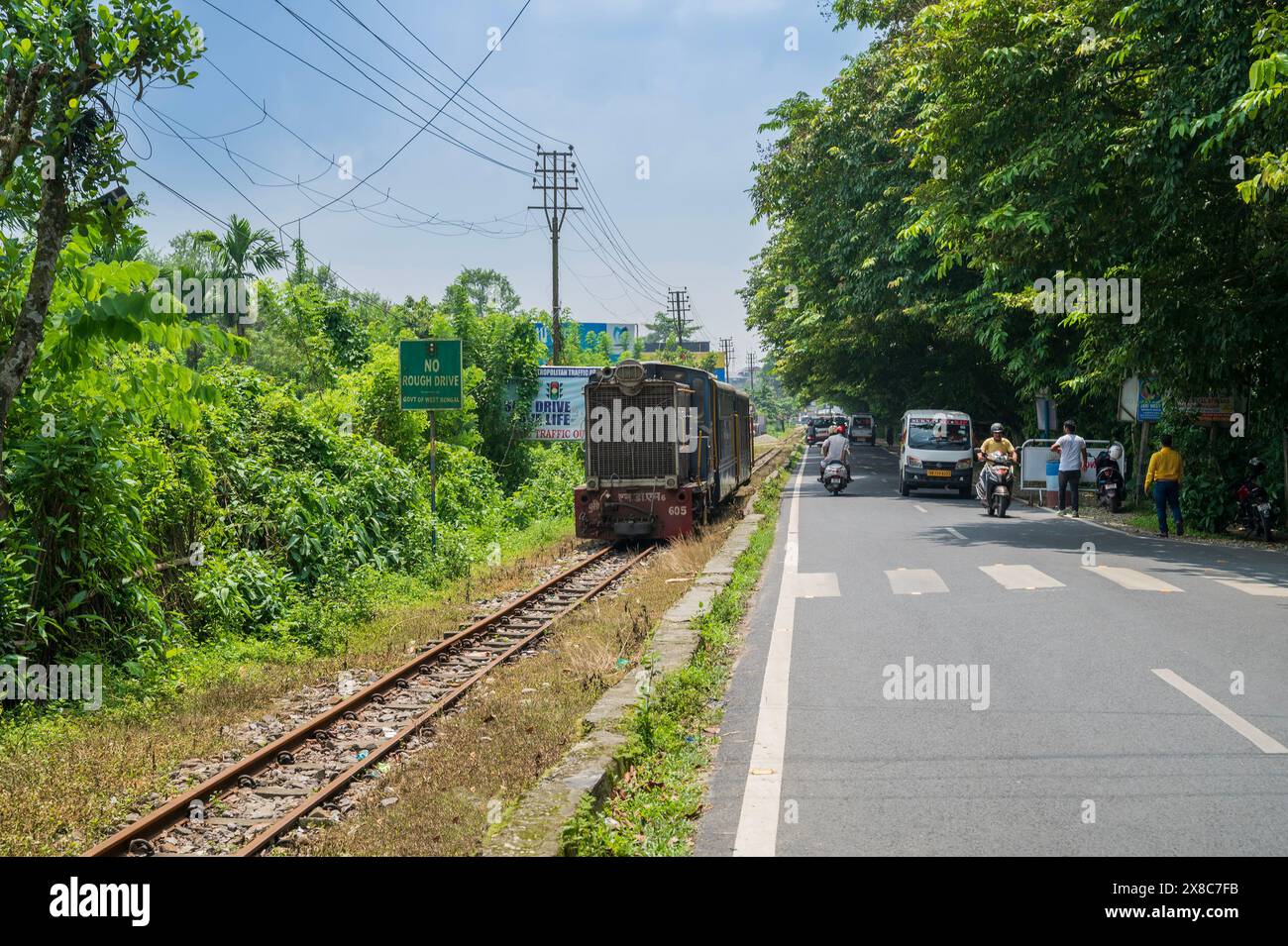 Darjeeling,West Bengal,India - 10th August 2023 : Narrow gauge railway ...